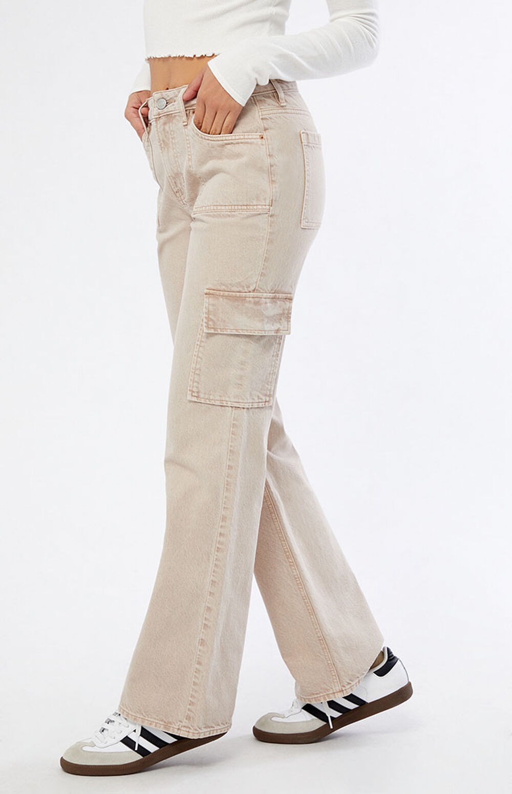 Pacsun Eco Light Brown Cargo Vintage Bootcut Jeans | Pacsun
