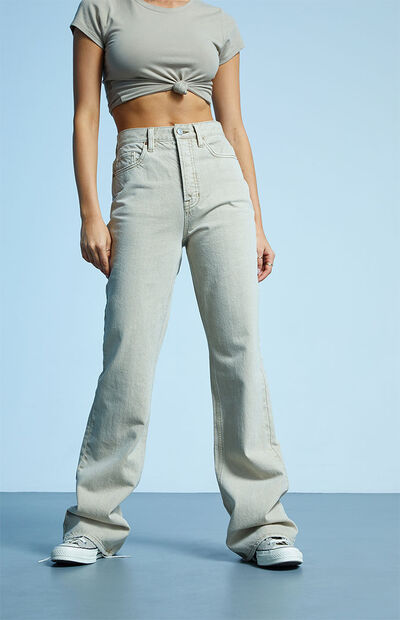 Pacsun Eco Beige High Waisted Bootcut Jeans | PacSun