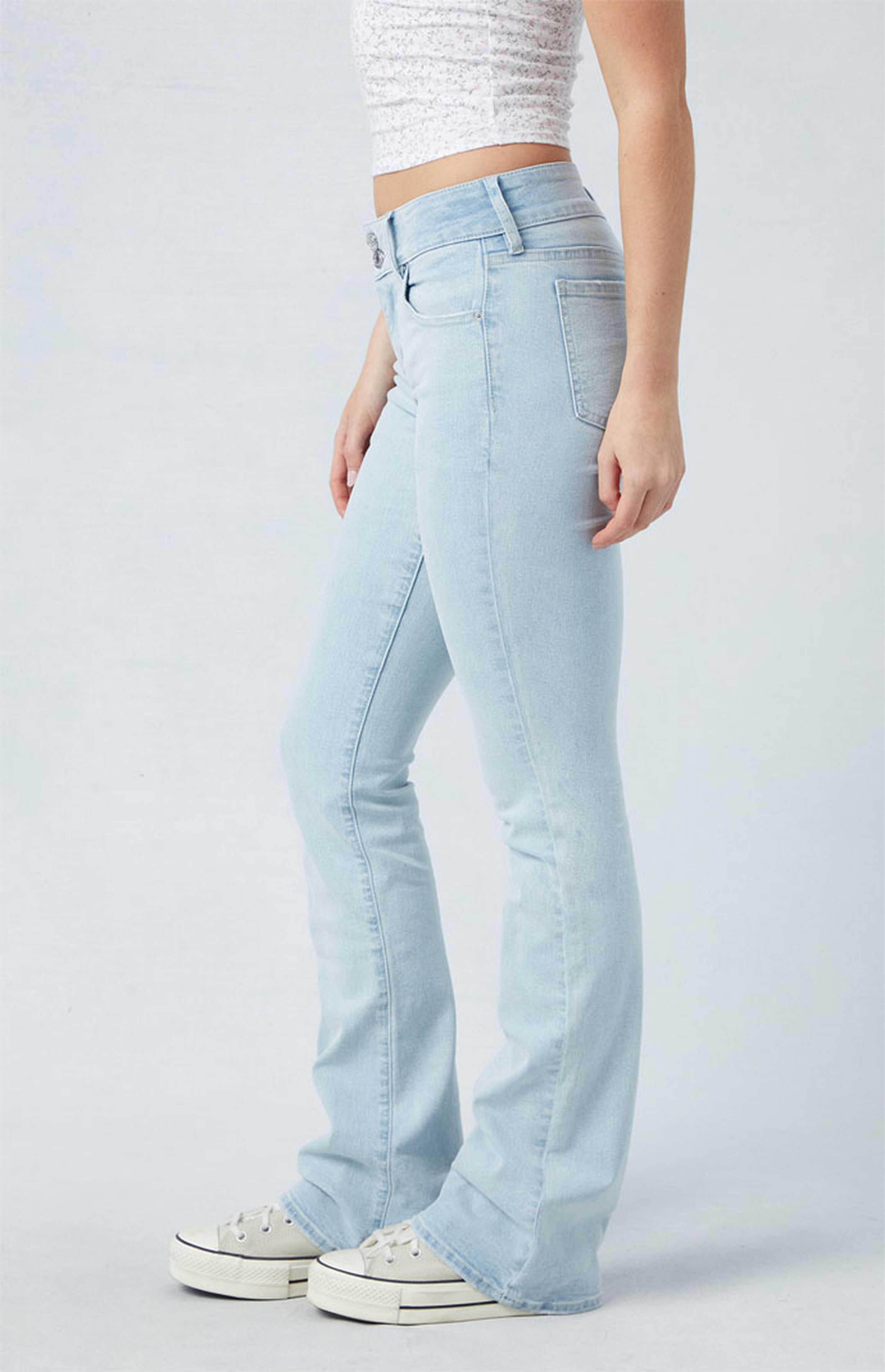 Pacsun Stretch Light Indigo Low Rise Bootcut Jeans | PacSun