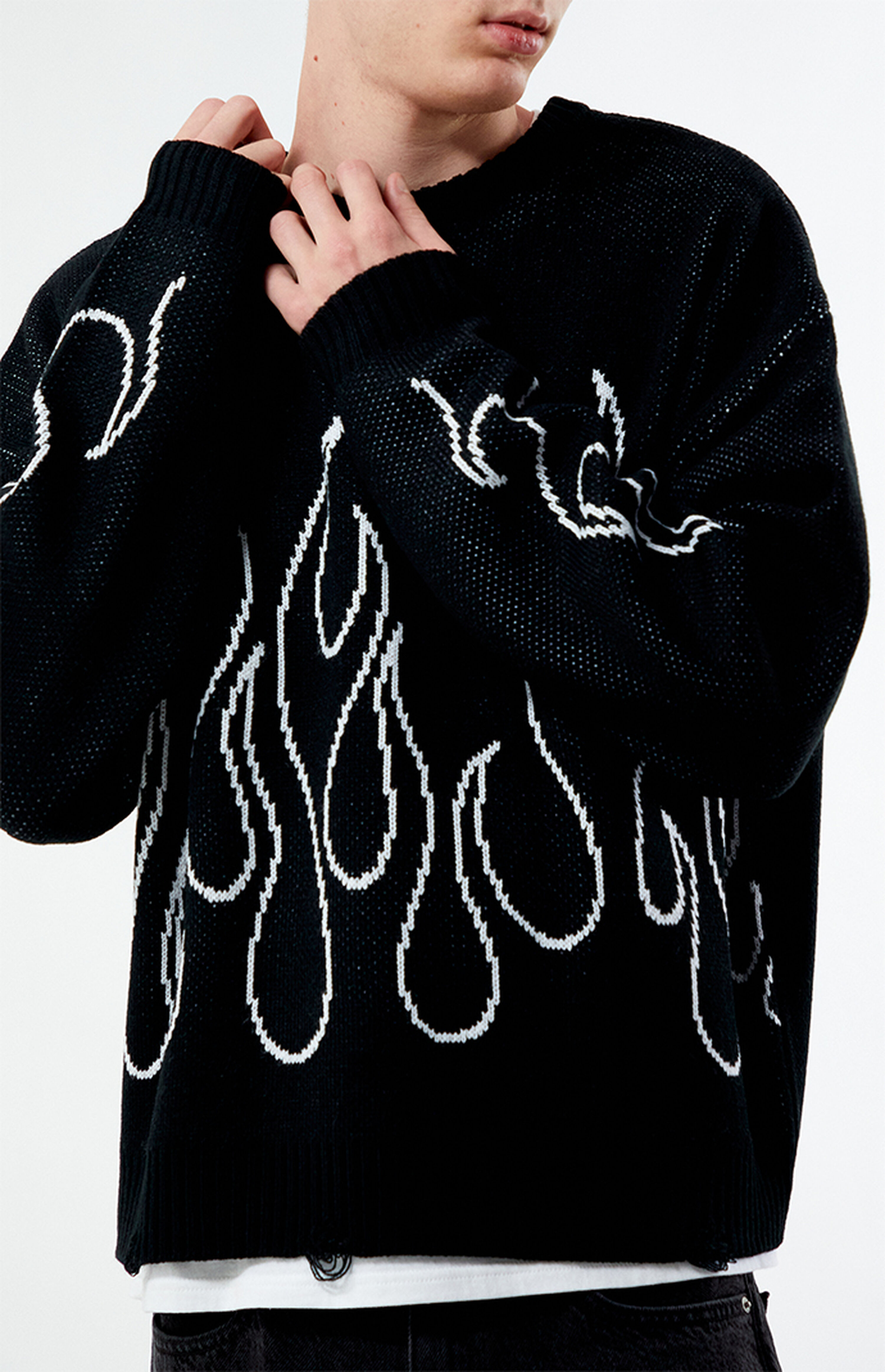 Pacsun Flame Cropped Sweater | PacSun